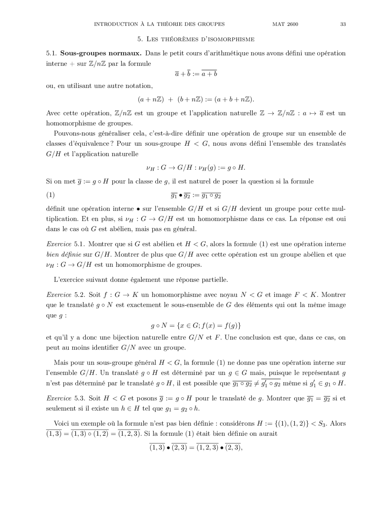 Démonstration premier du Théorème d'isomorphisme - Docsity