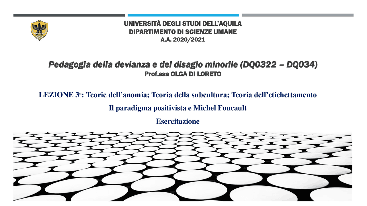 Slide Di Pedagogia Della Devianza Docsity