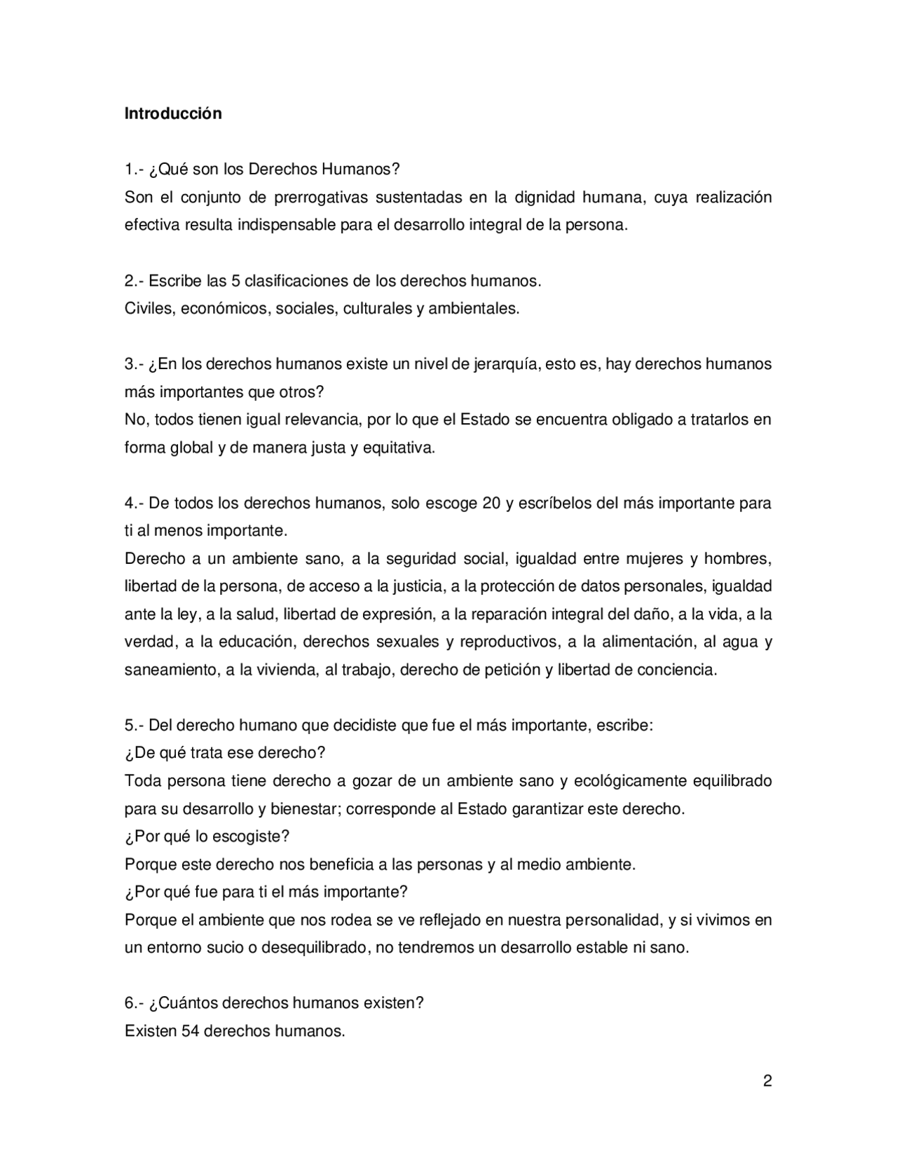 Derechos Humanos Proyecto Finalvalores Docsity