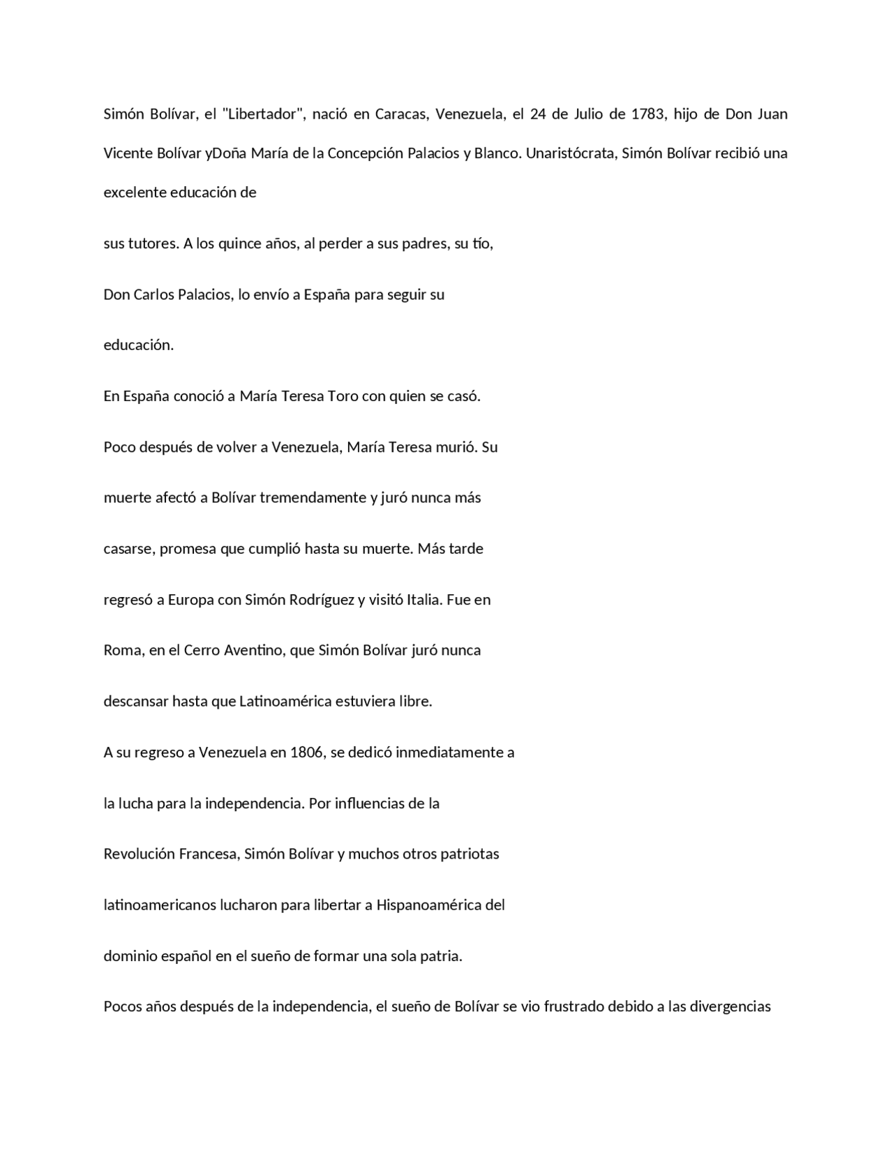 Ensayo Simon Bolivar Resúmenes De Historia Docsity