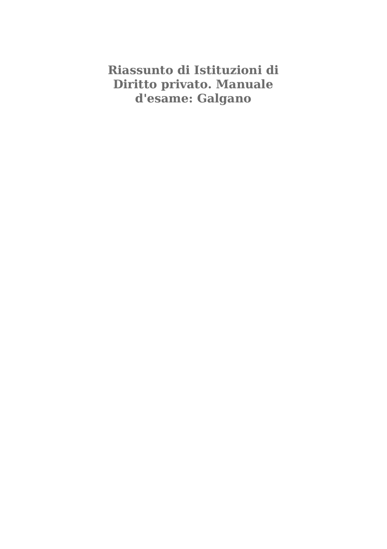 Istituzioni Di Diritto Privato Galgano Docsity