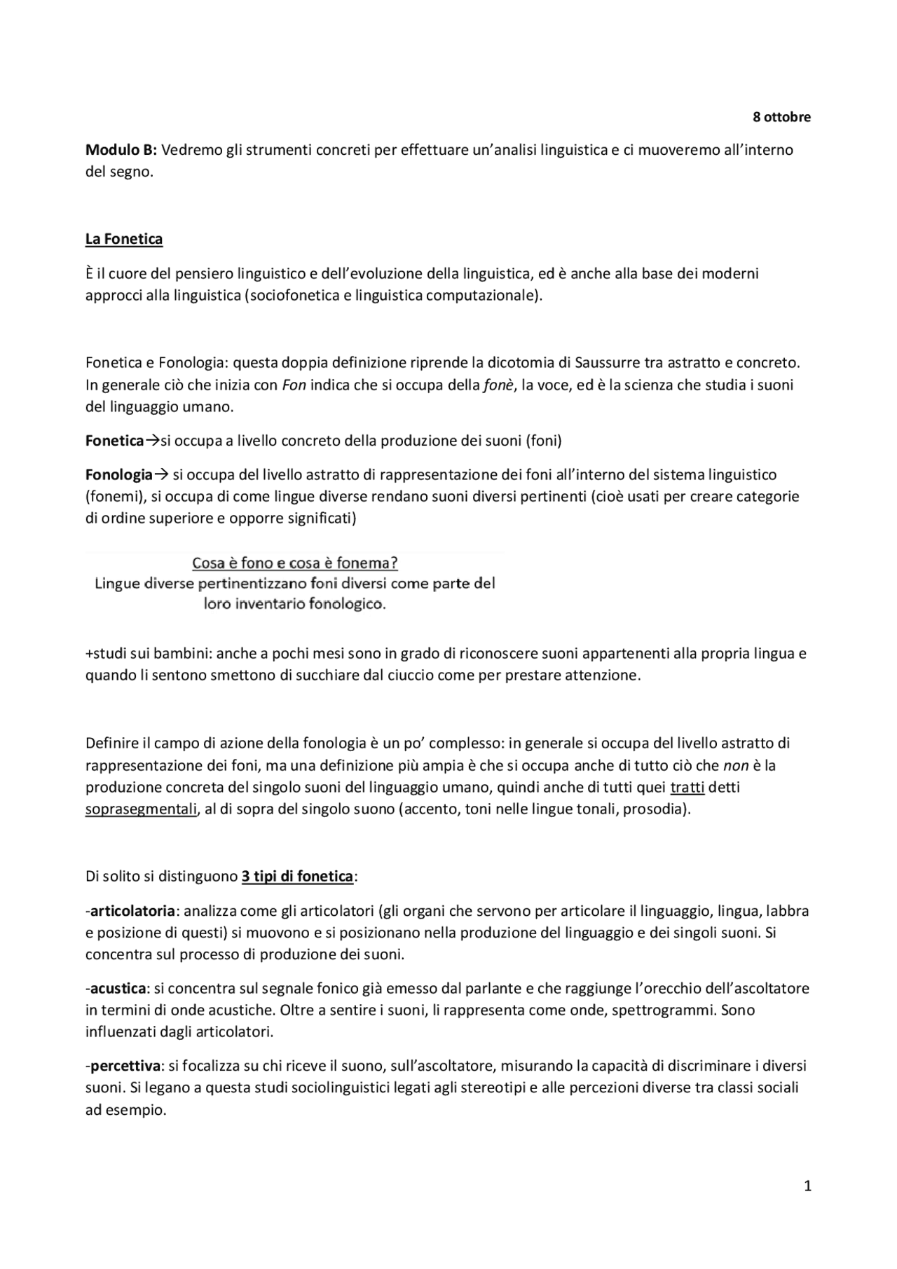 Appunti Corso 9 Cfu Di Linguistica Generale Prof Meluzzi Completi Docsity