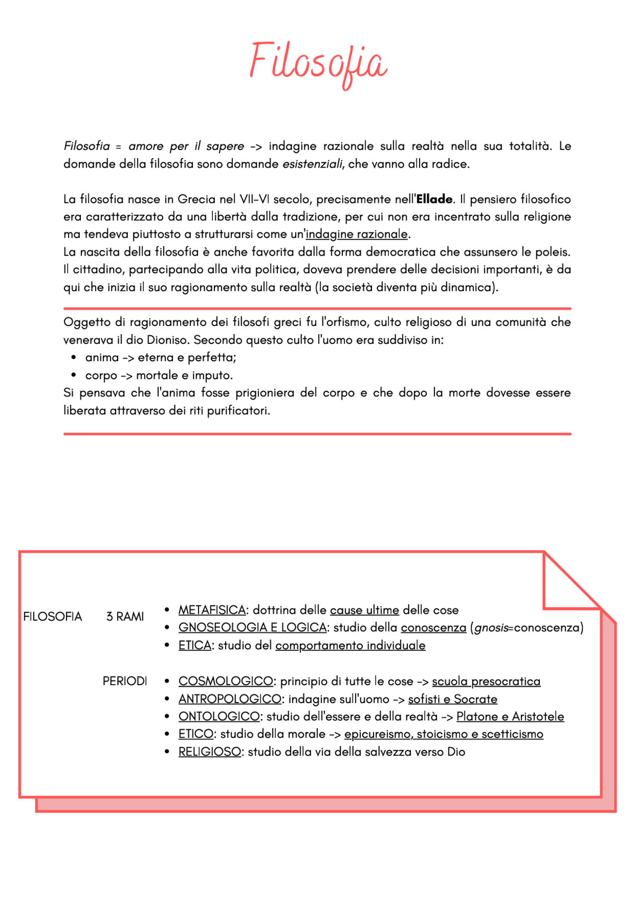 Filosofia Introduzione E Filosofi Presocratici Docsity