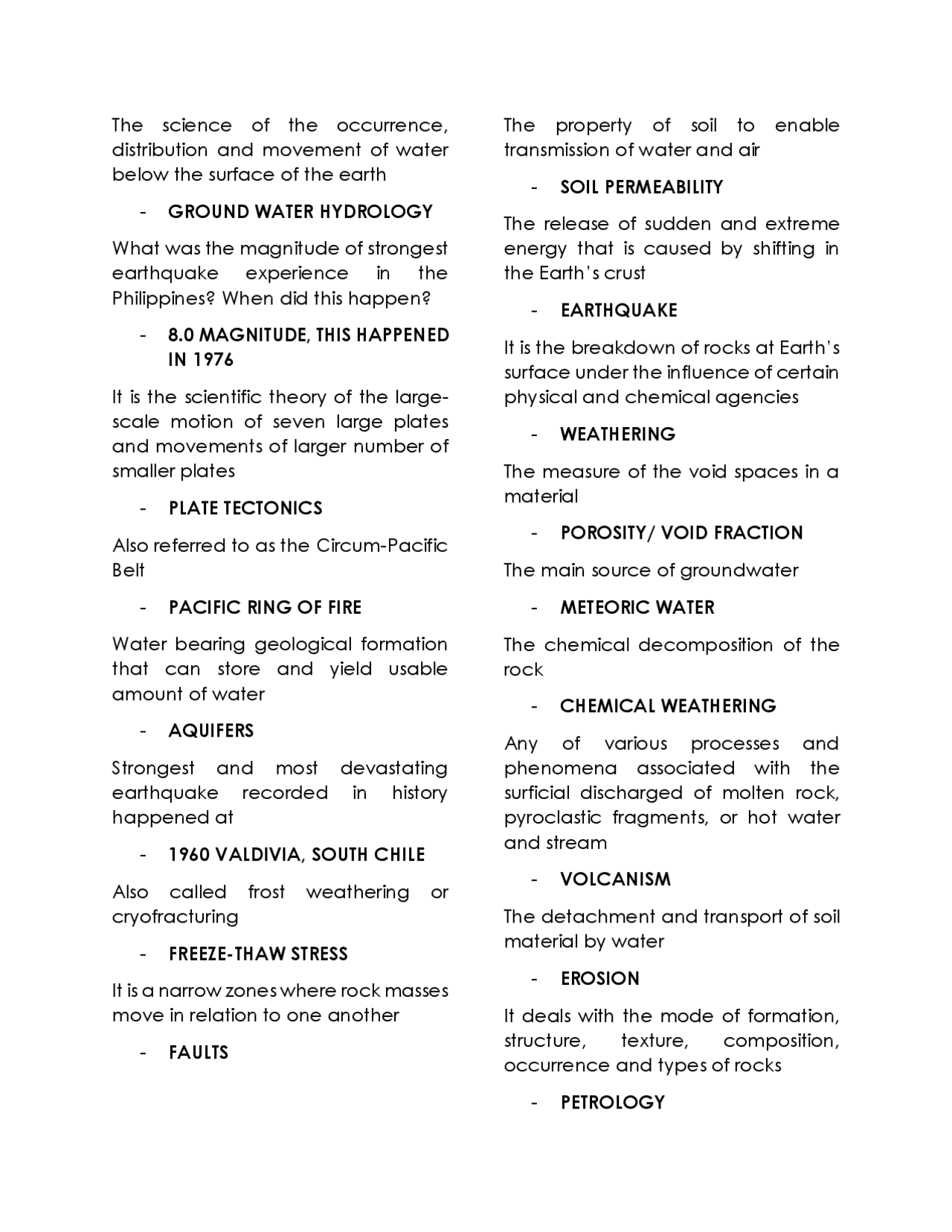 Notes About The Introduction Of Geology Docsity