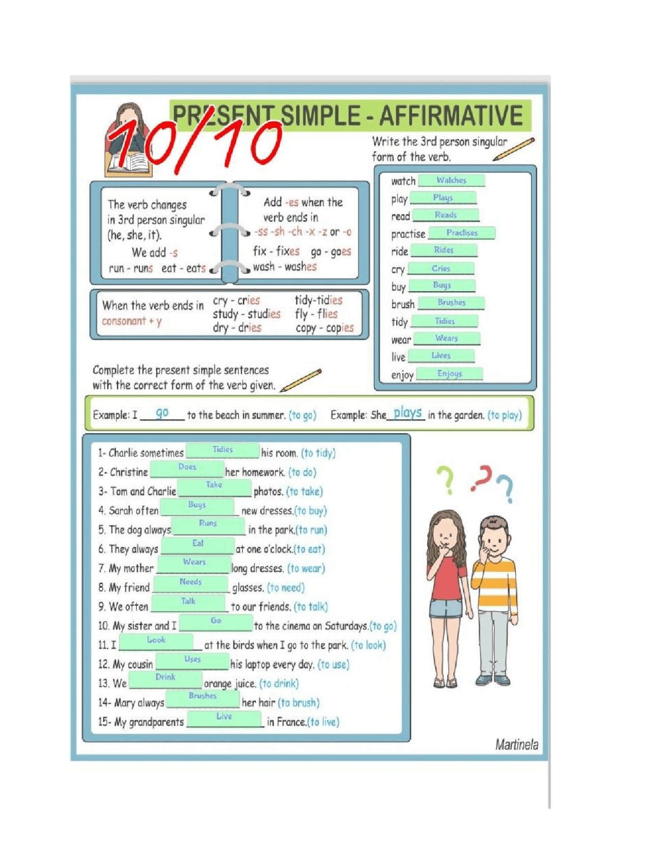 Presente Simple Y Su Usó Ejercicios De Inglés Docsity