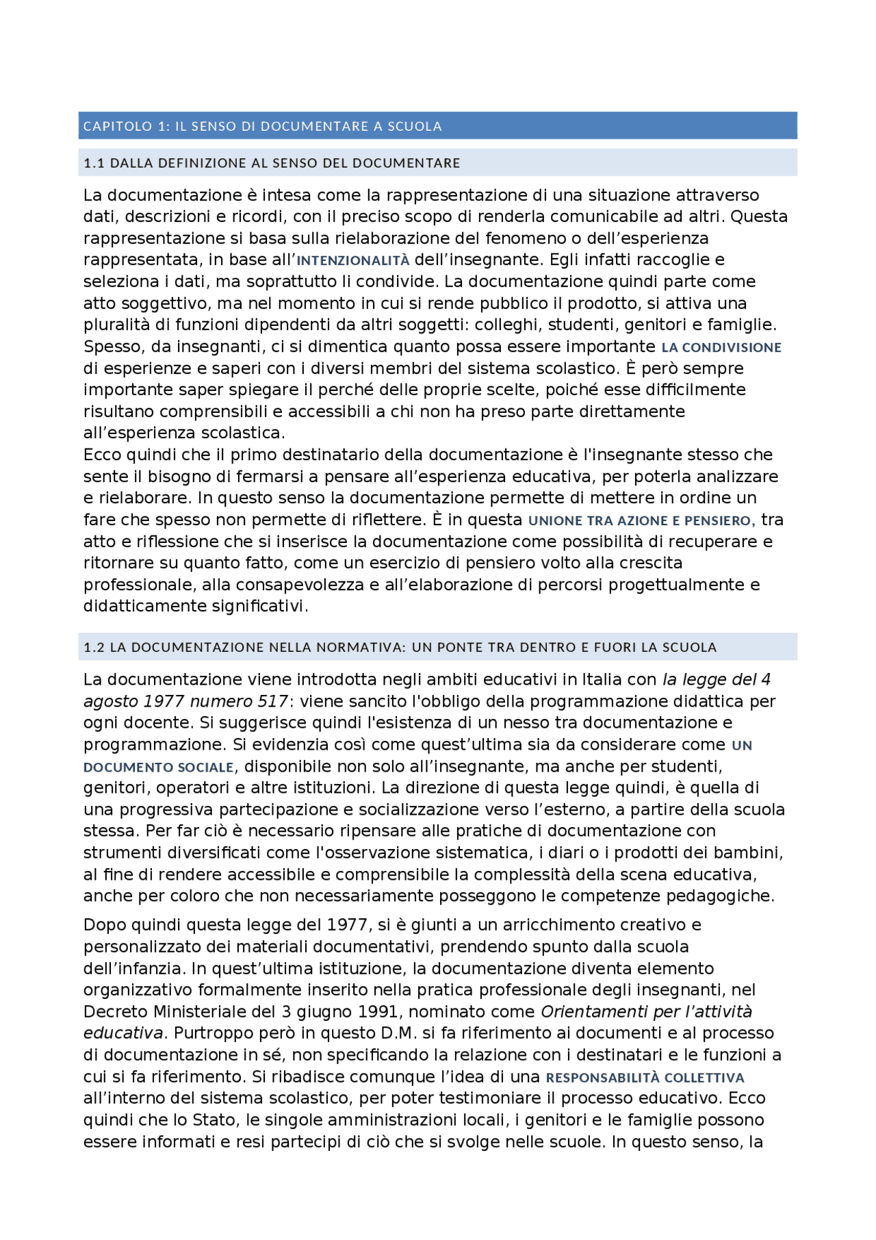 Documentare A Scuola Riassunto Completo Sintesi Del Corso Di