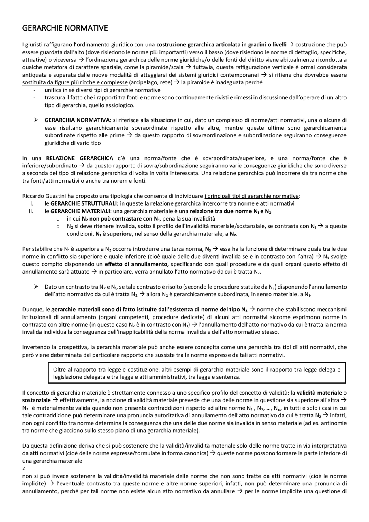 Rias. cap.7 gerarchie normative - Docsity