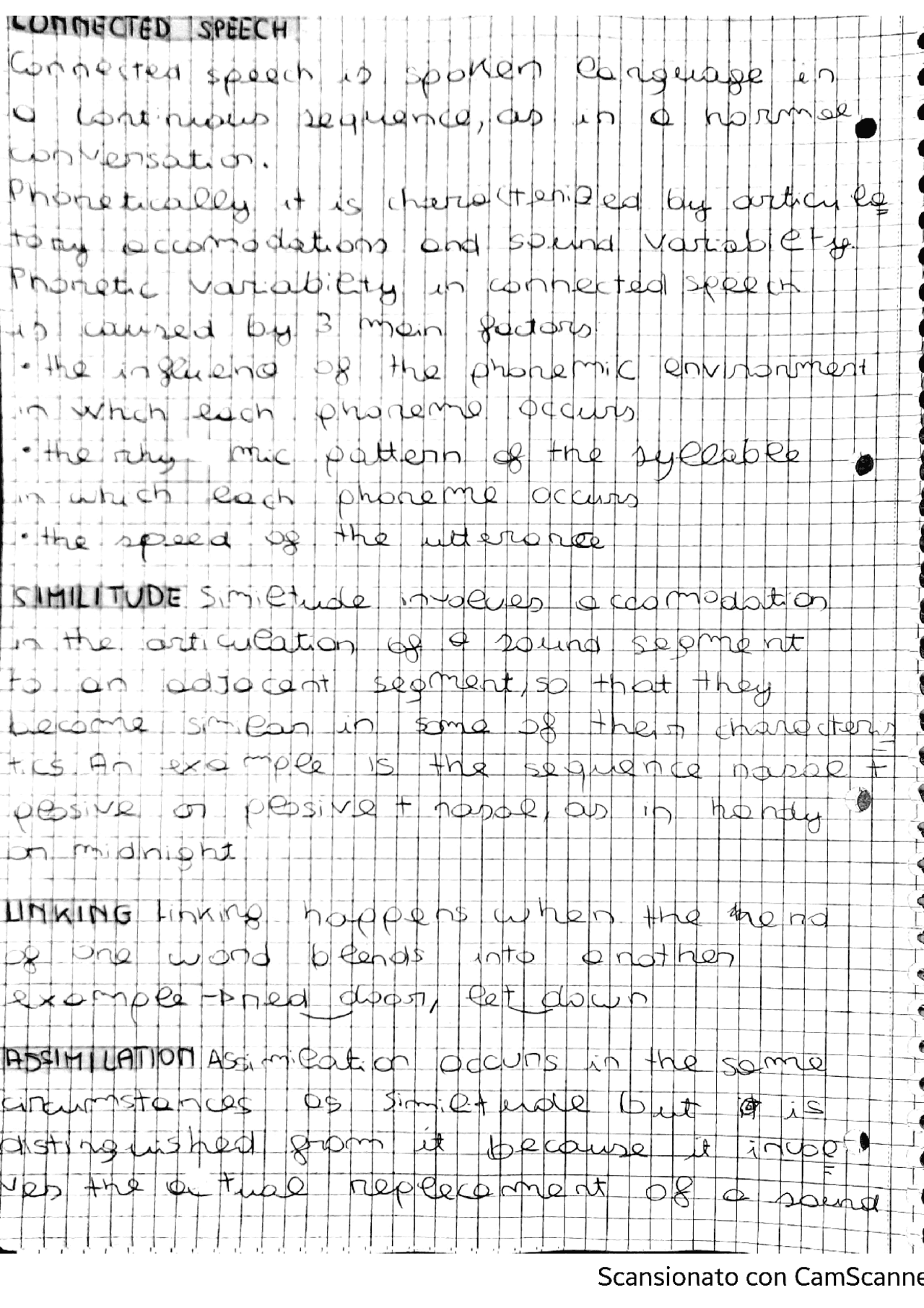 connected speech (some notes) | Appunti di Lingua Inglese | Docsity