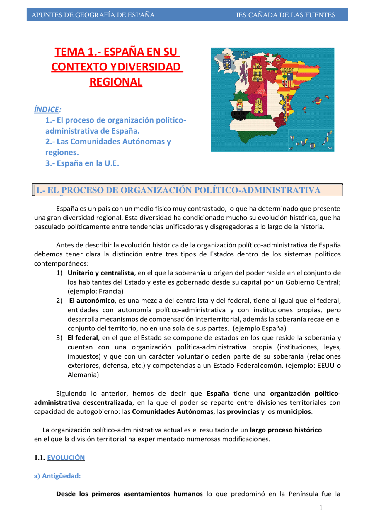 Tema 1 españa en su contexto y diversidad regional | Apuntes de ...