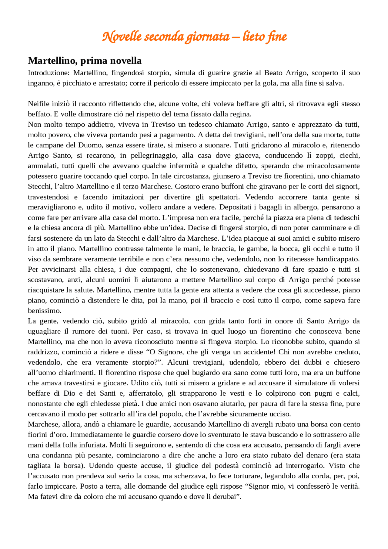 Novelle Seconda Giornata Decameron Docsity