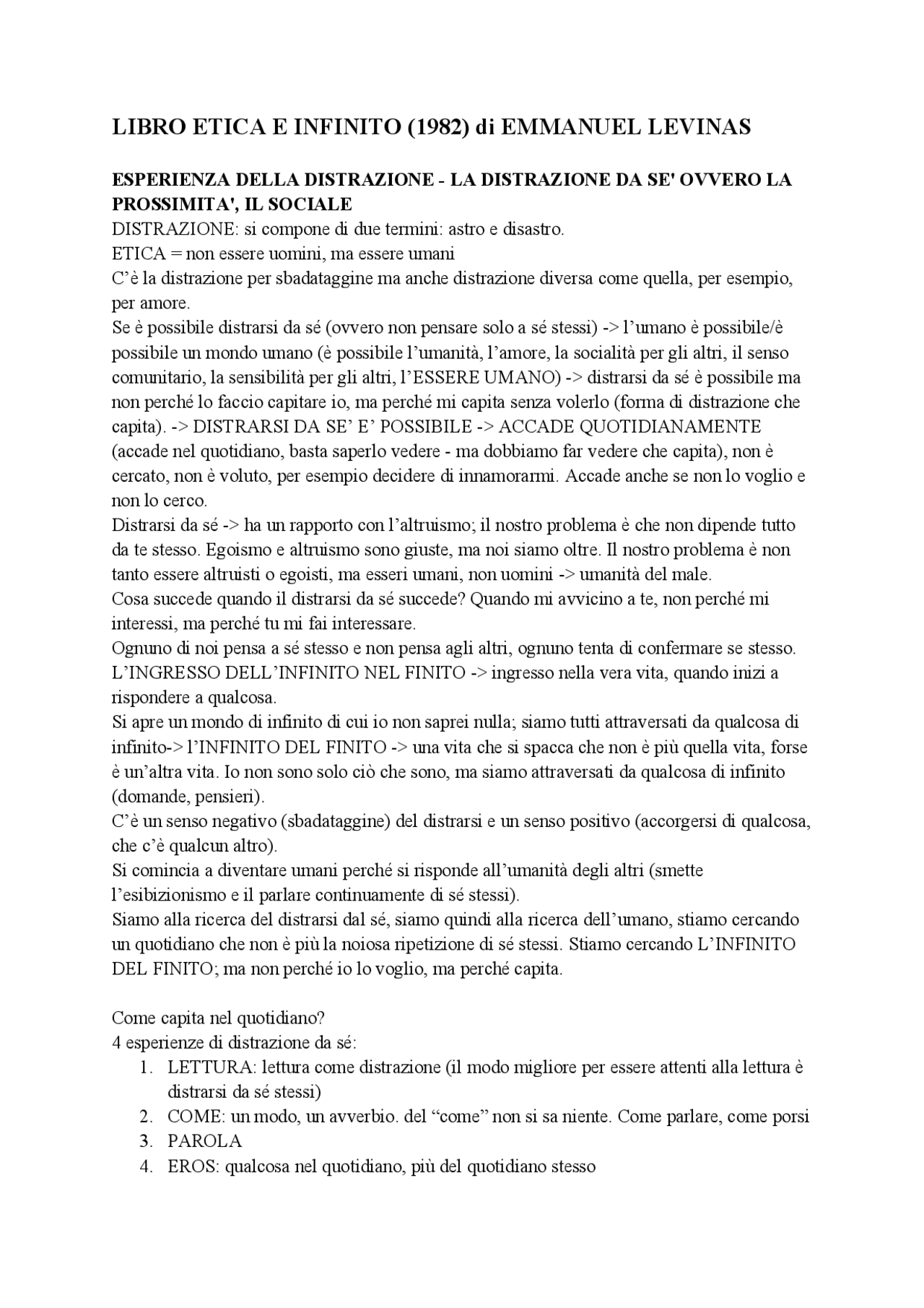 Lezioni Etica E Infinito Docsity