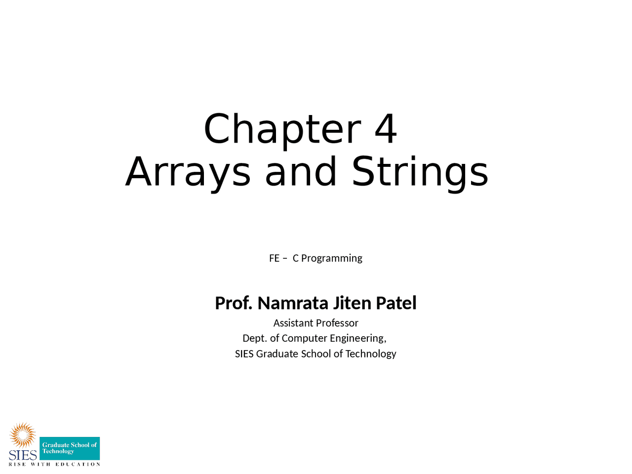 Arrays and Strings in C - Docsity