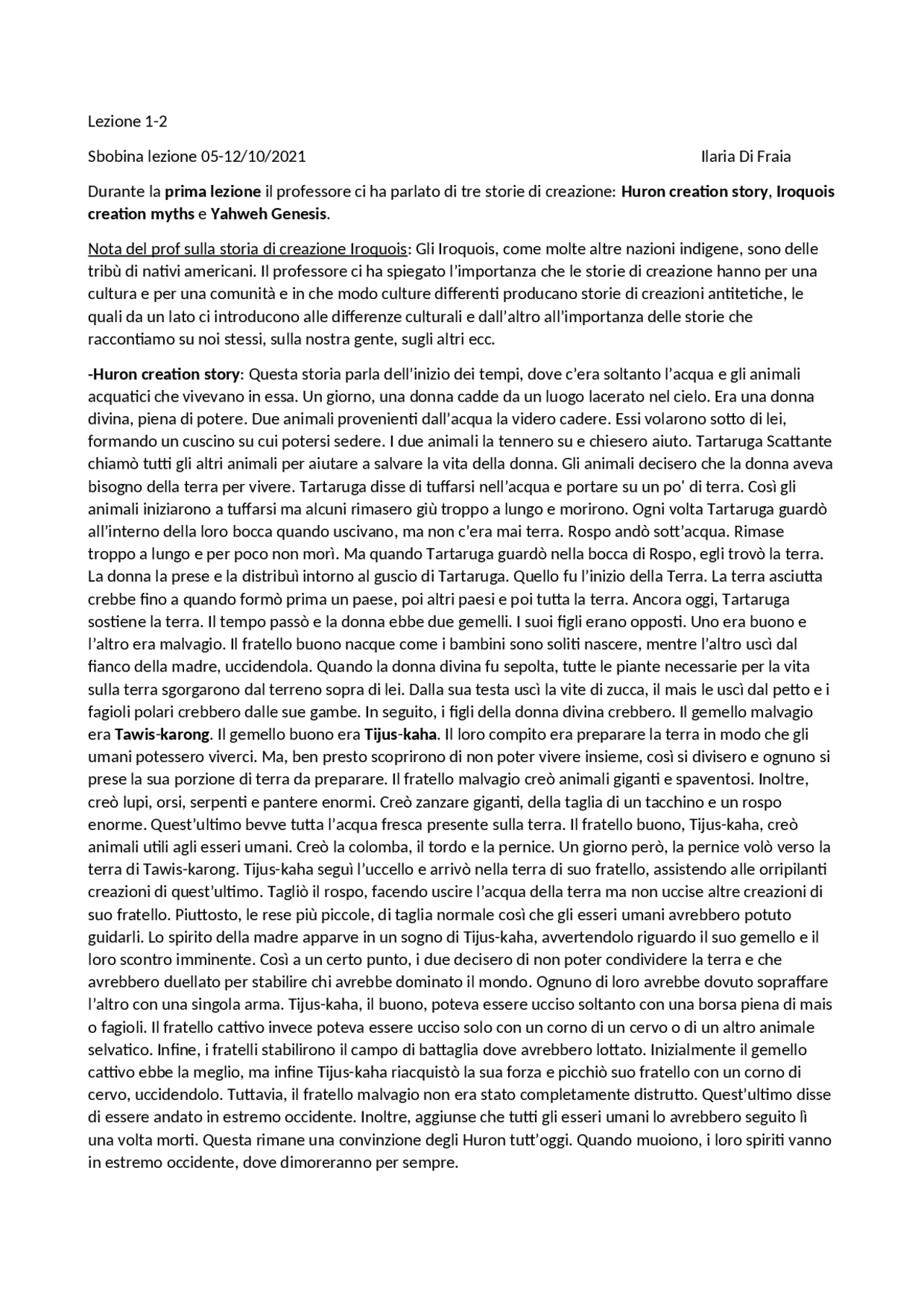 Sbobina della prima e seconda lezione - Docsity