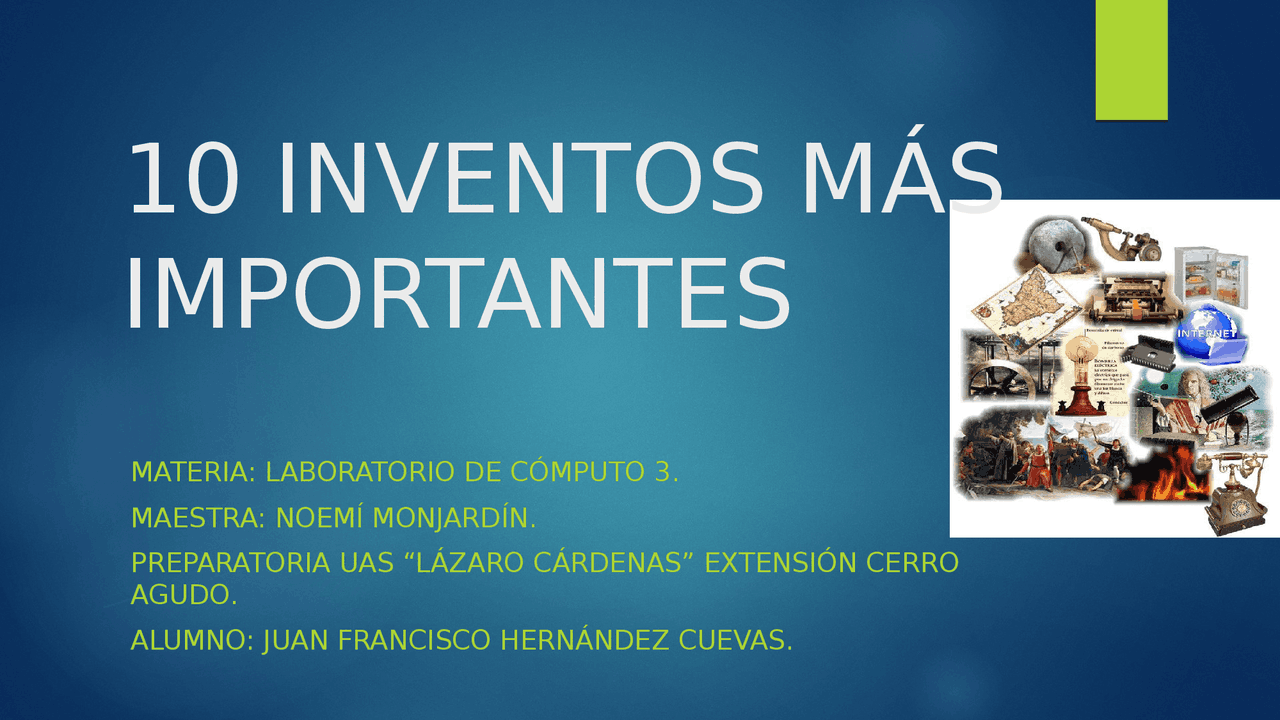 Los 10 inventos más importantes - Docsity