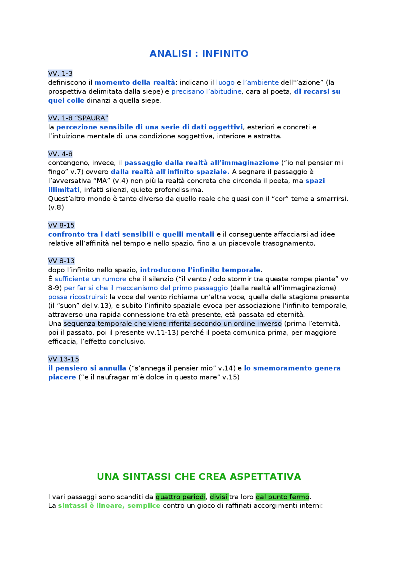 Analisi Infinito Di Leopardi Docsity