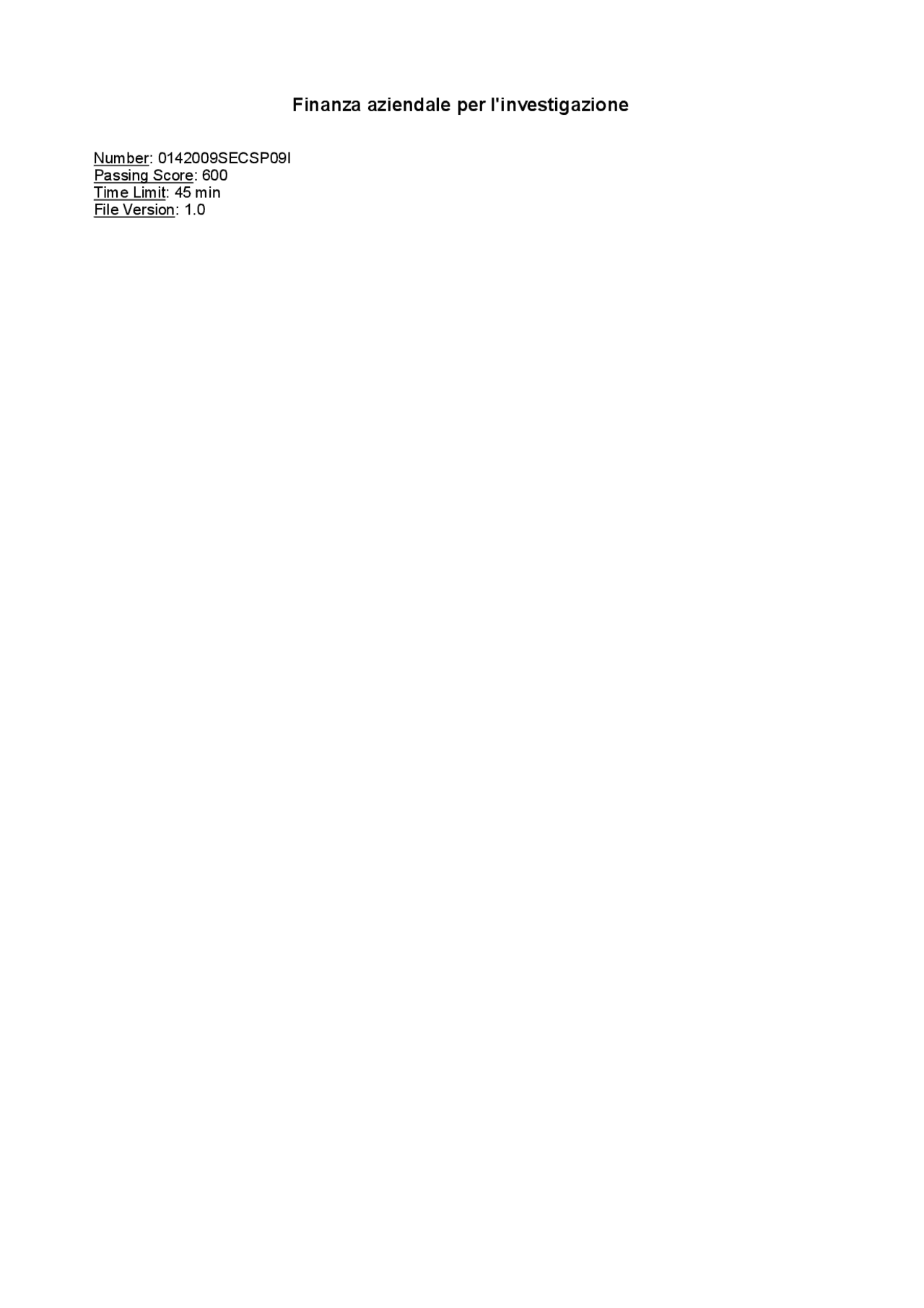 Finanza Aziendale E Sicurezza Docsity