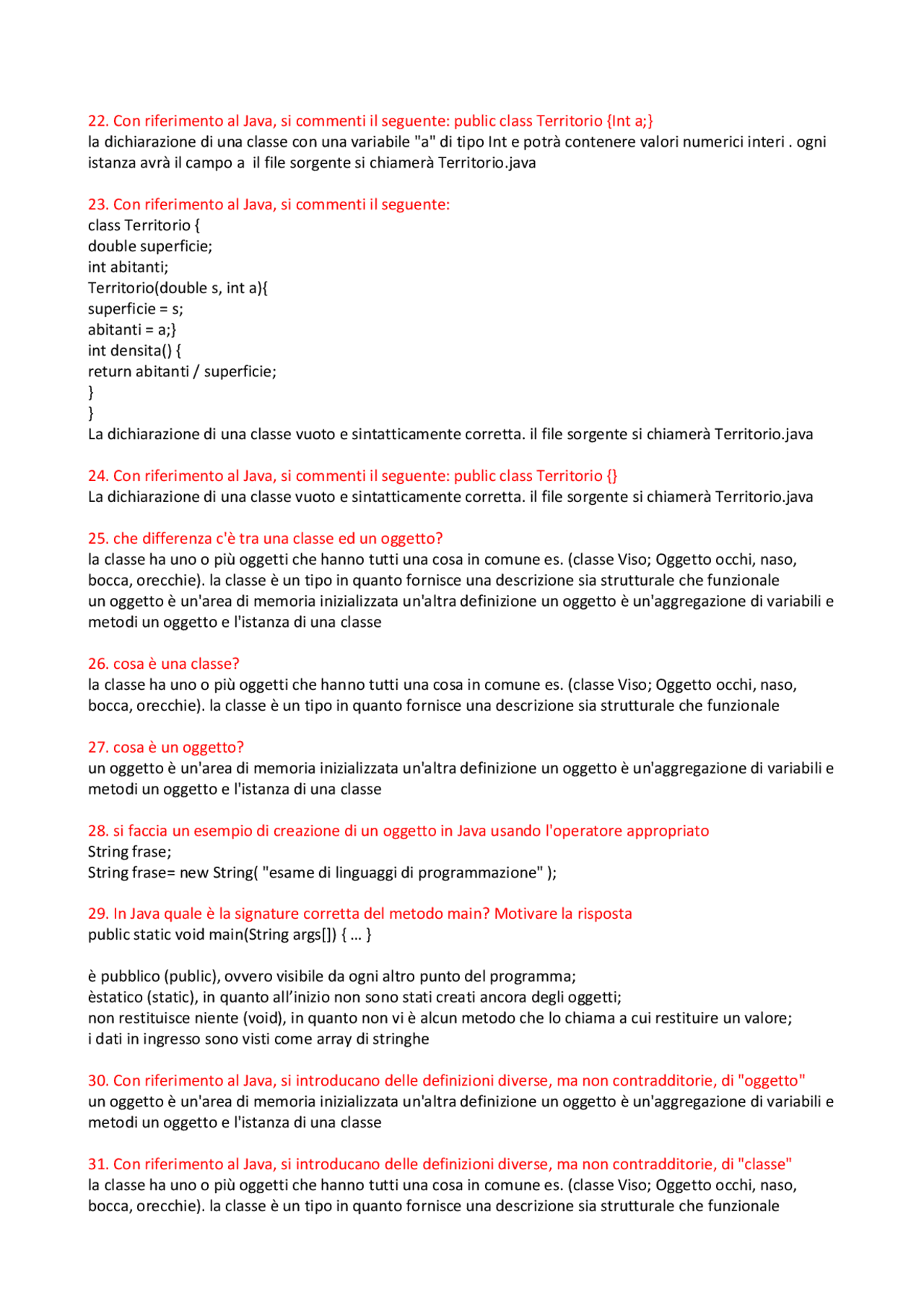 Domande Linguaggi Di Programmazione Docsity