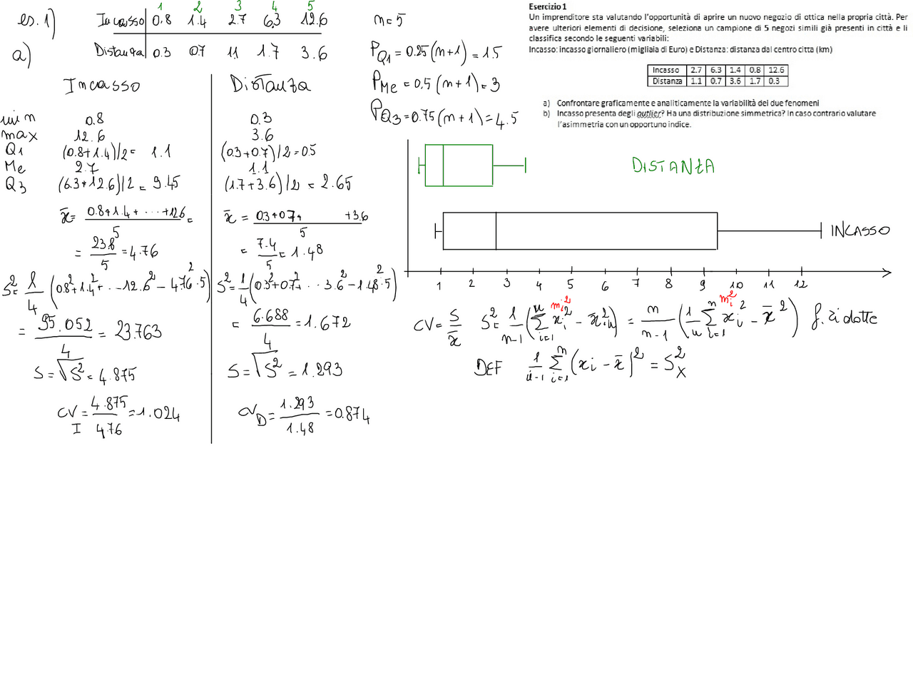 Esercizi Svolti Di Statistica Docsity