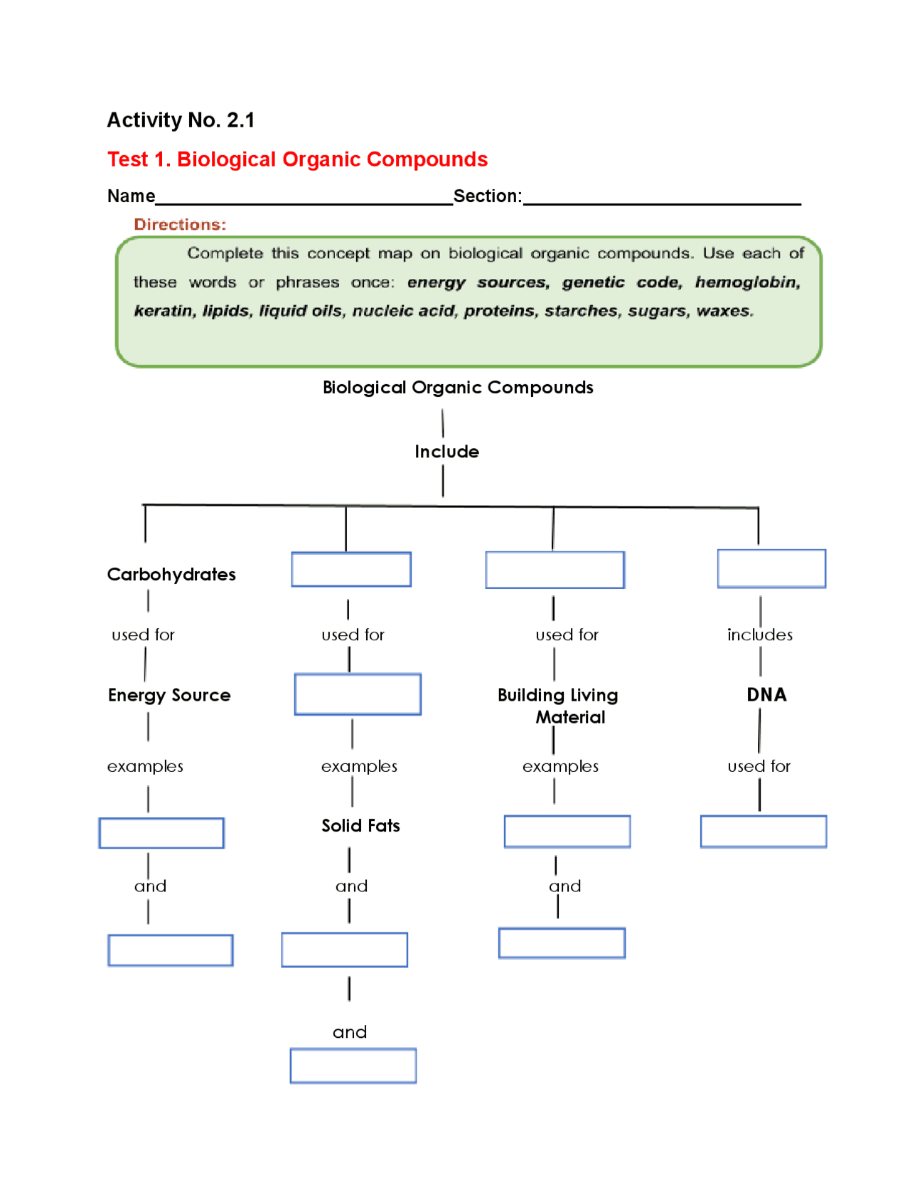 Bio organic compound - Docsity