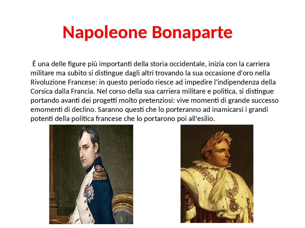 Sintesi Napoleone Bonaparte Docsity