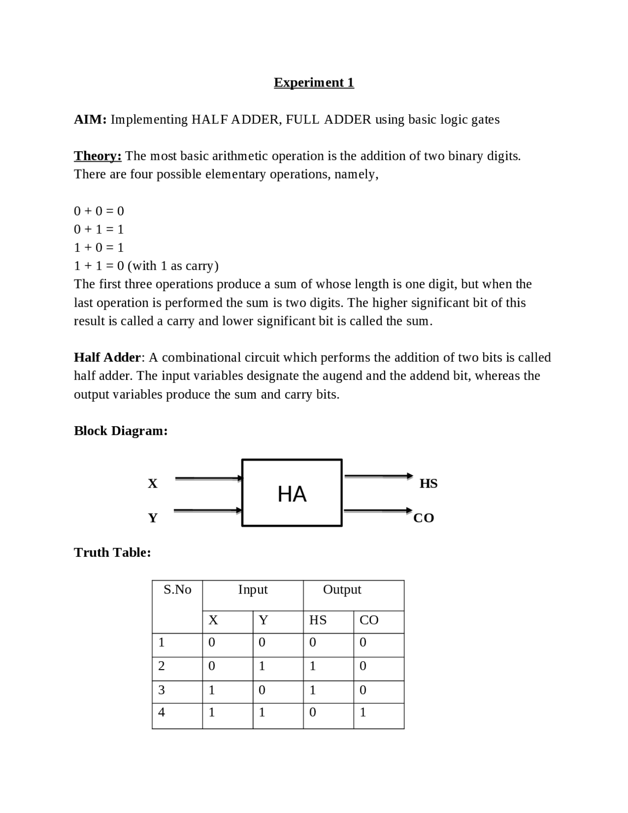 Coa Lab Manual All Important Experiments Notes Docsity 