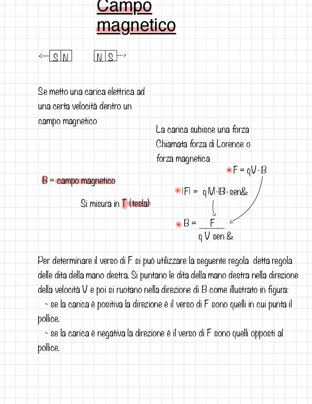 Campo Magnetico Con Formule Docsity