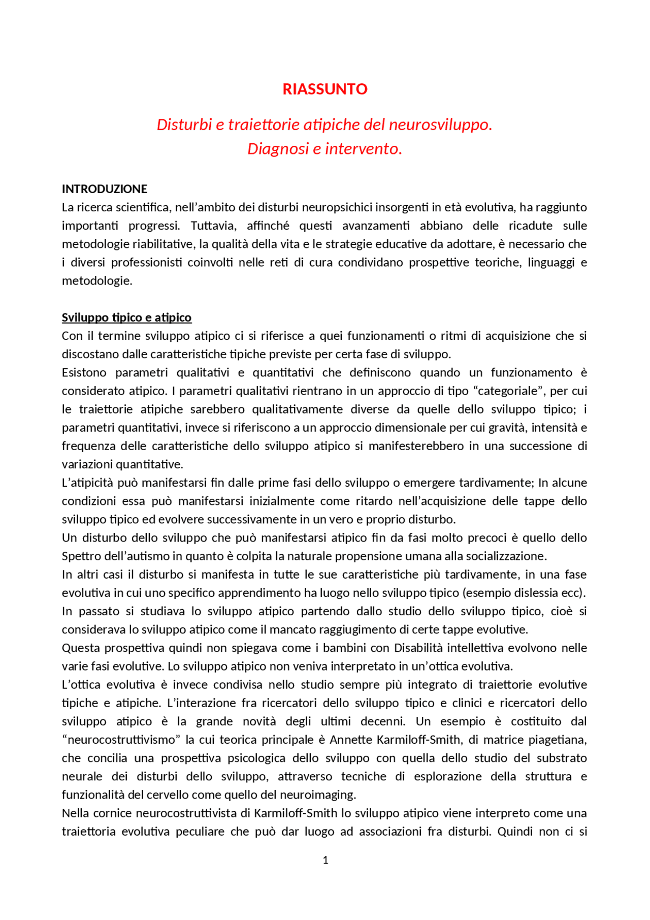 Da Cap1 A Cap9 Disturbi E Traiettorie Atipiche Del Neurosviluppo