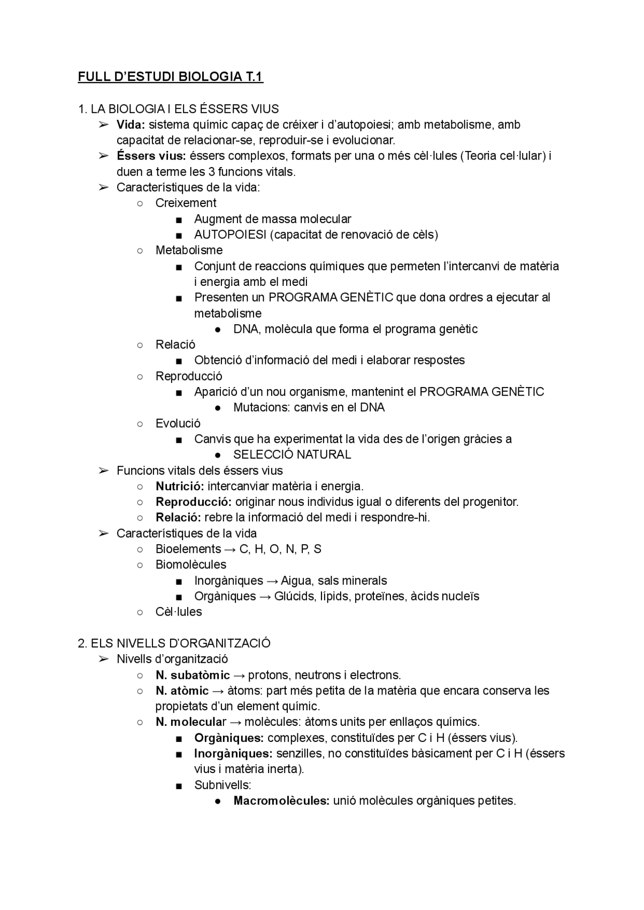 Apunts Els Éssers Vius Docsity