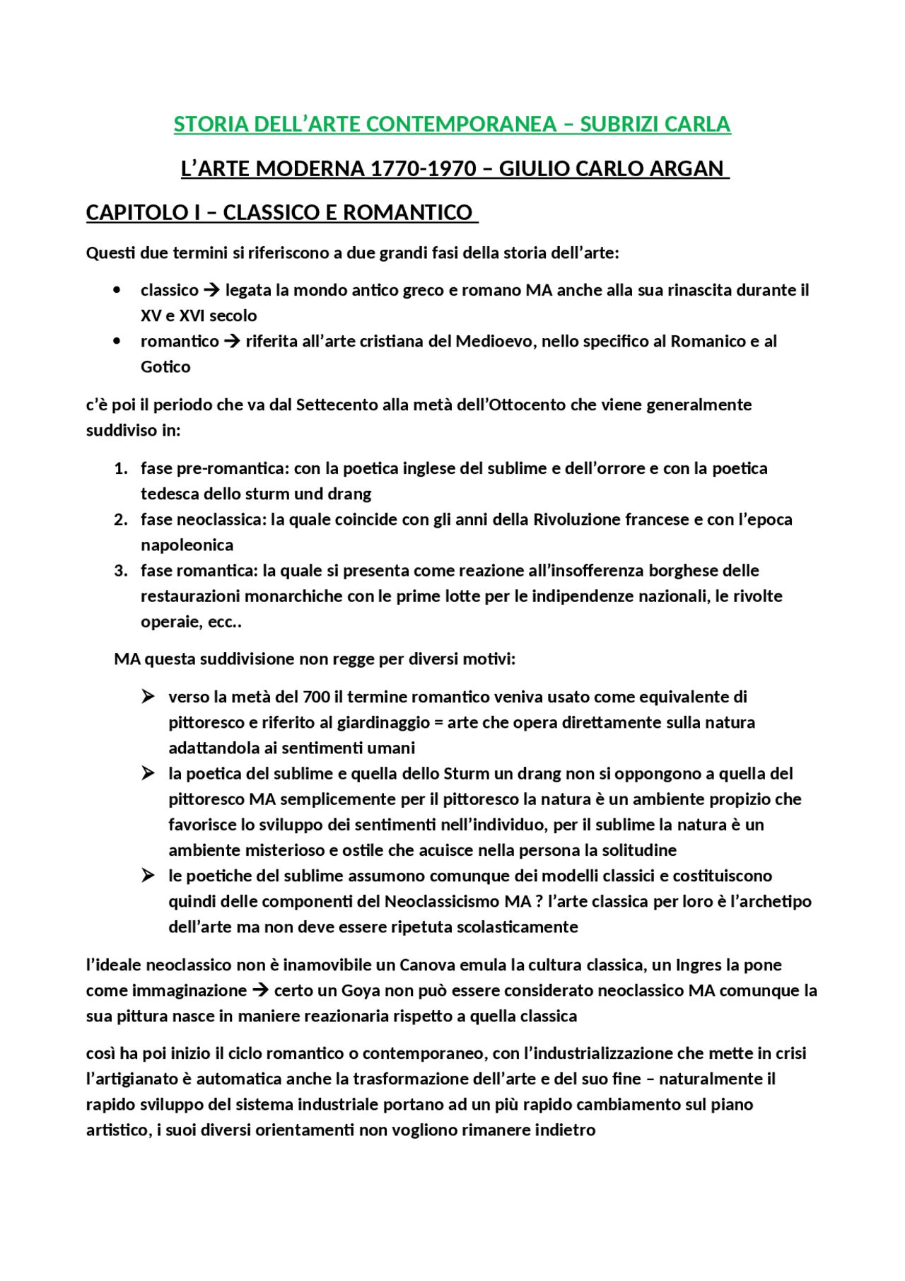 Riassunto di tutto il programma d'esame prof.ssa Subrizi - Docsity