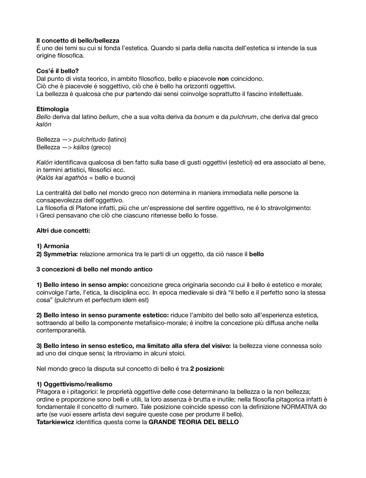 Appunti Lezione 3 Modulo A Estetica Docsity