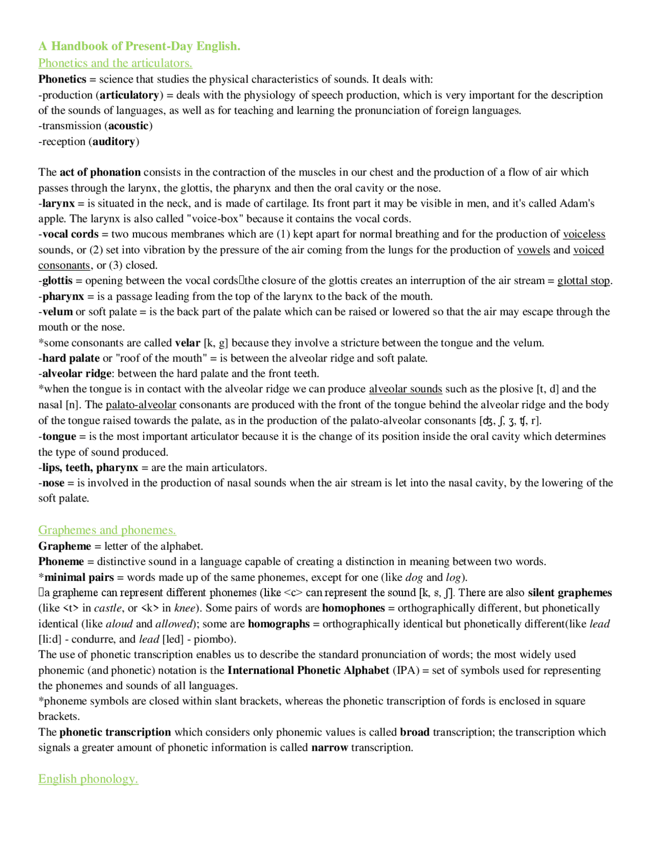 Fonologia Inglese 1 Docsity