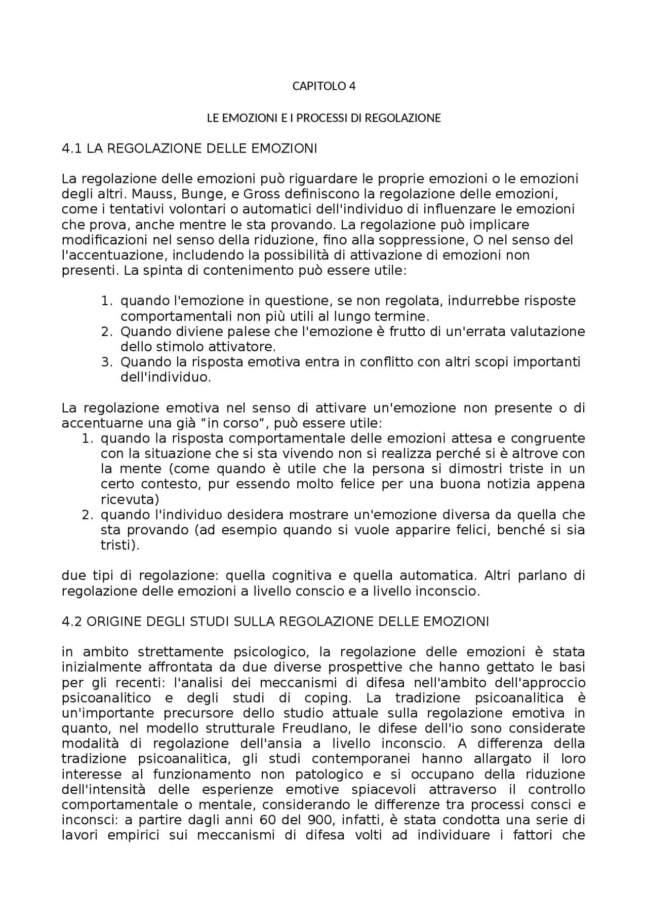 Le Emozioni E I Processi Di Regolazione Docsity
