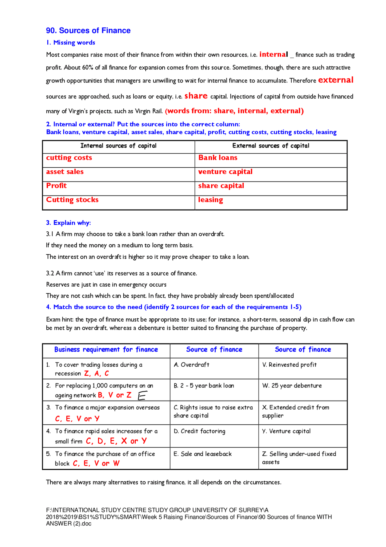 Finance And Business Notes And Revision Docsity