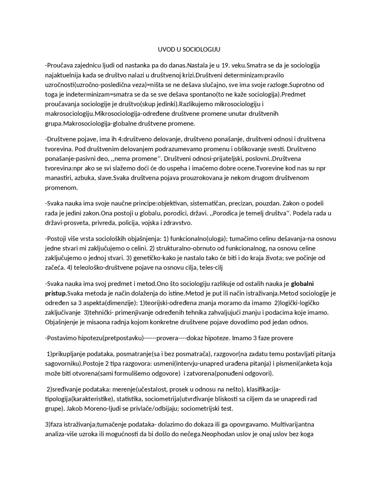 Uvod u sociologiju, prva uvodna lekcija | Skripte' predlog Sociologija - Docsity