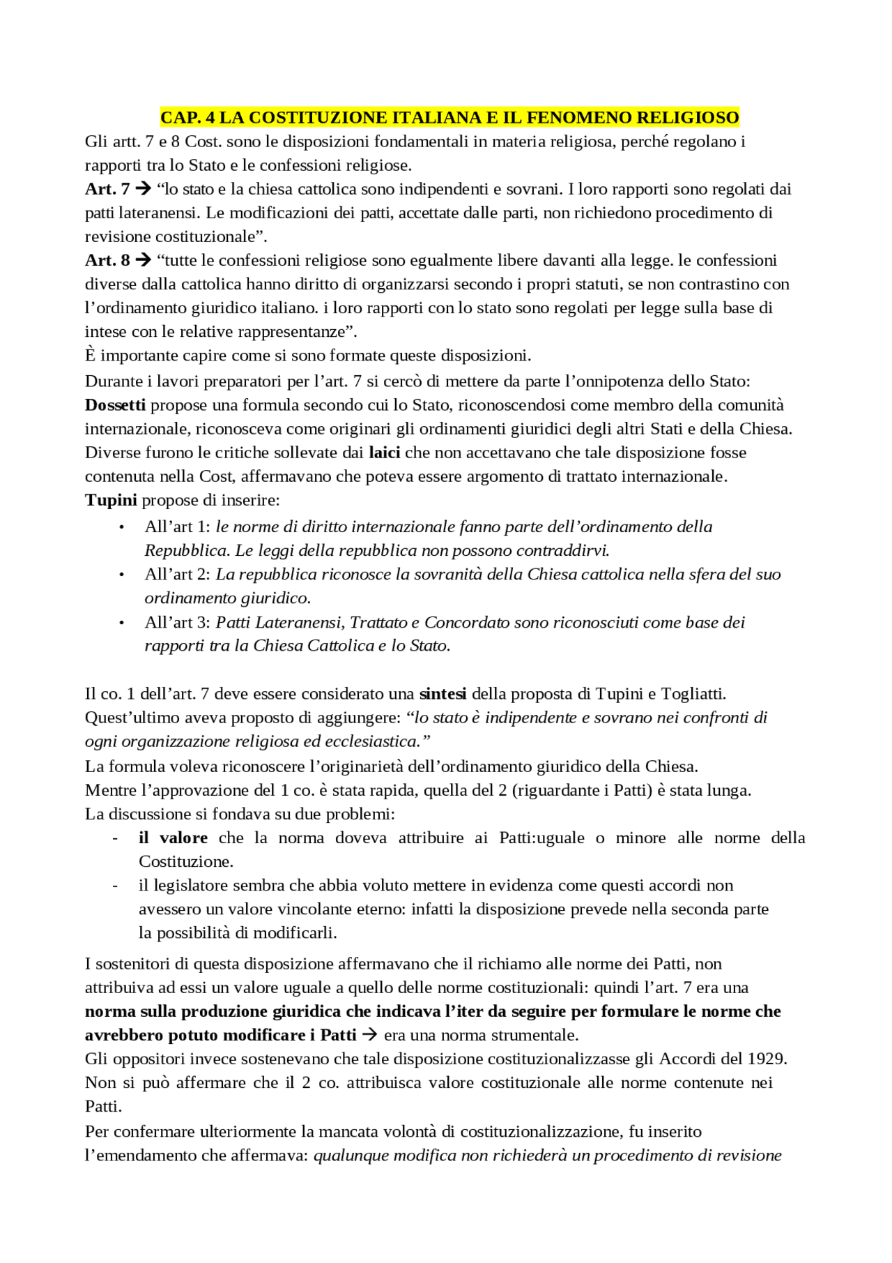 Cap 4 Ecclesiastico Finocchiaro Docsity