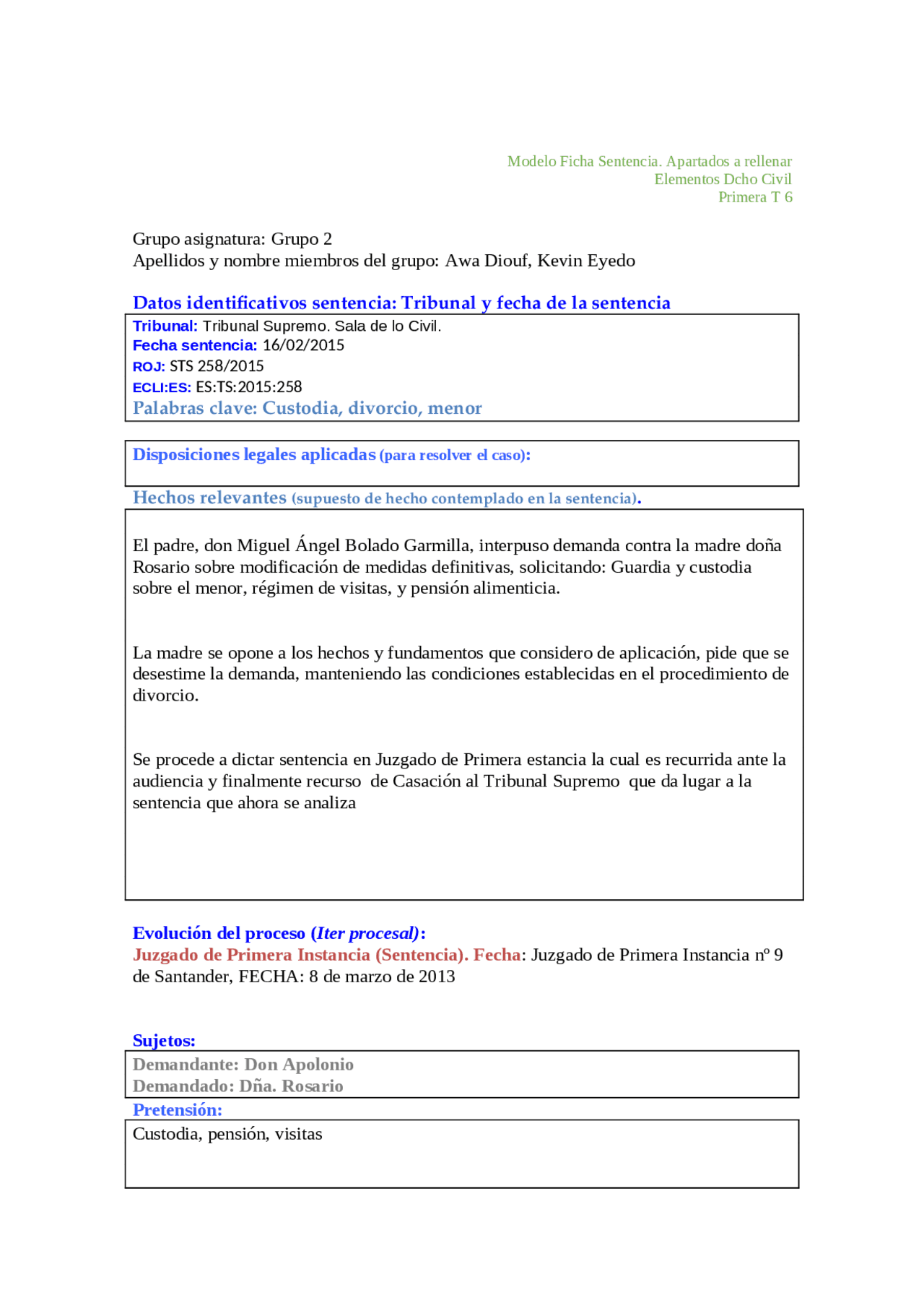 Analisis De Sentencia Docsity
