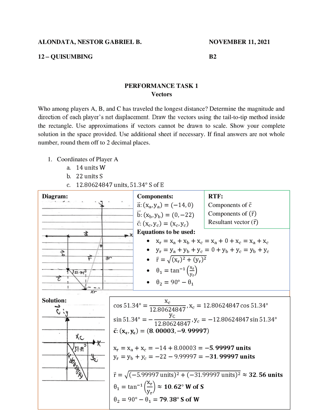 General Physics 1: Vectors - Docsity