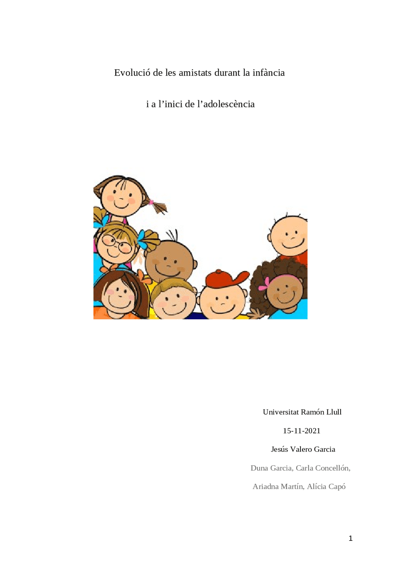 Treball Desenvolupament Infància Docsity