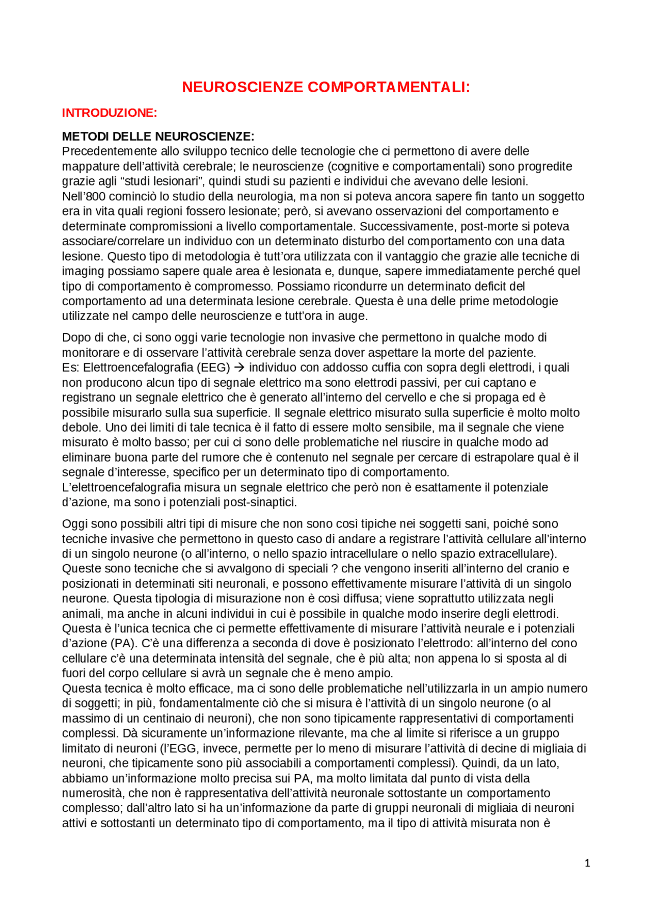 Appunti Lezioni Slide Appunti Di Neuroscienze Docsity