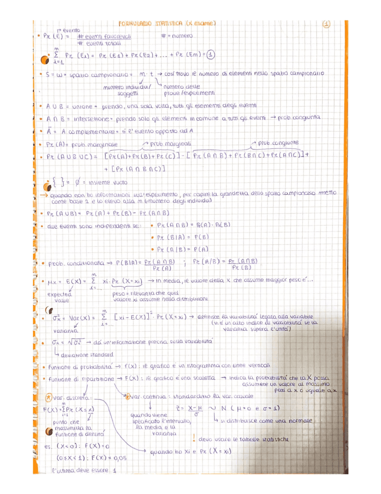 Appunti ed esercizi statistica - Docsity
