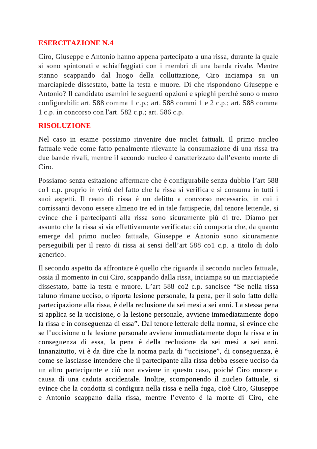 Esercitazione per la prova intercorso - Docsity Esercitazione per la prova intercorso - Docsity