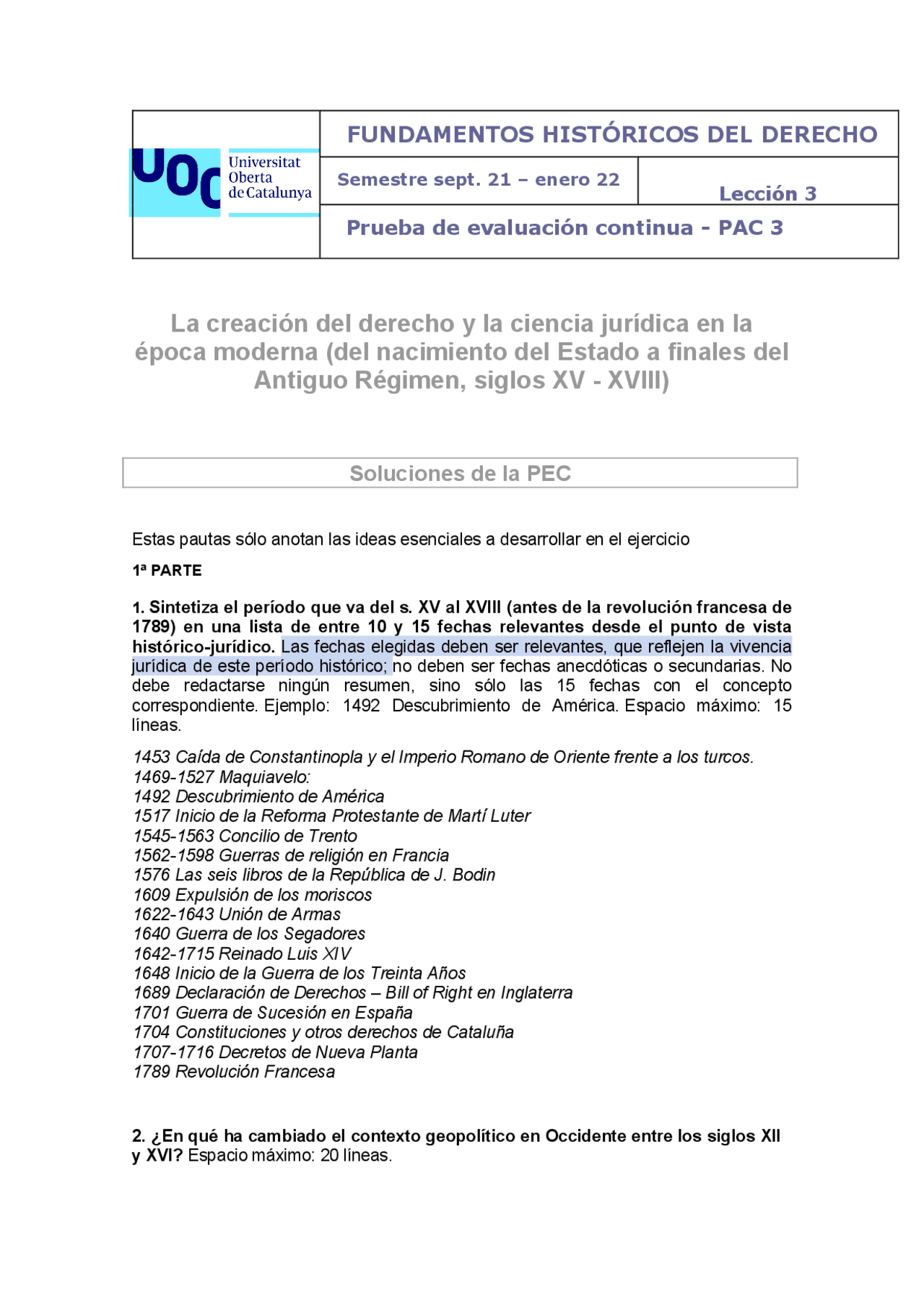 Solución Práctica 3 De Fundamentos Históricos Del Derecho Docsity