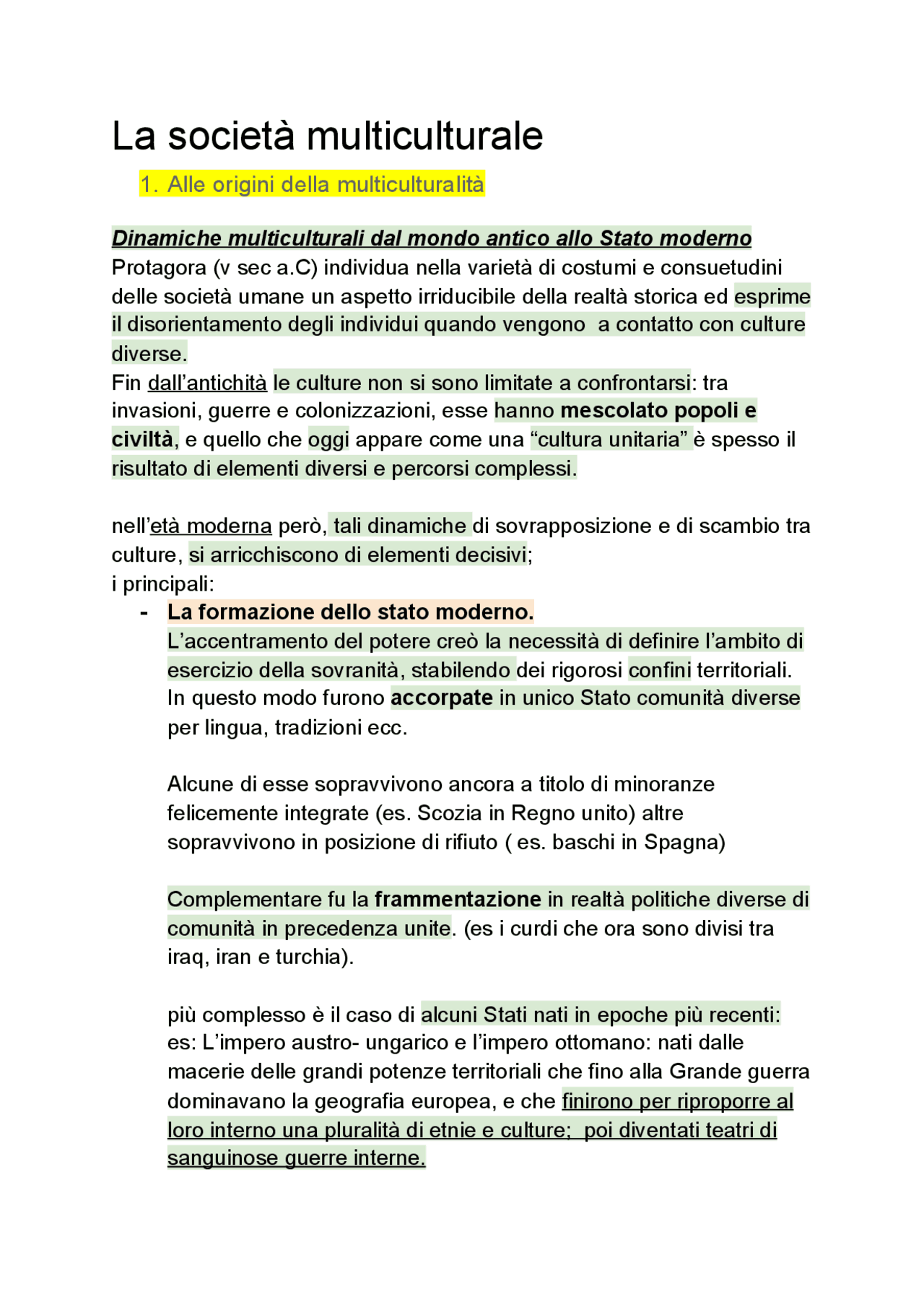 La Società Multiculturale Docsity