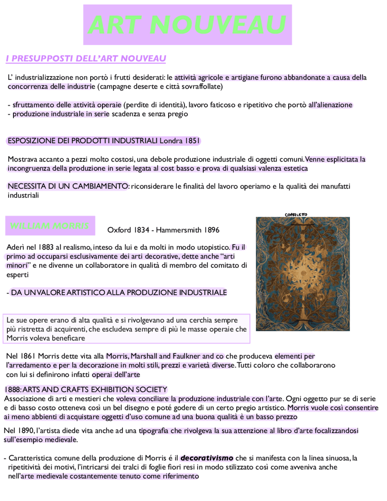 Appunti Art Nouveau Liceo Docsity