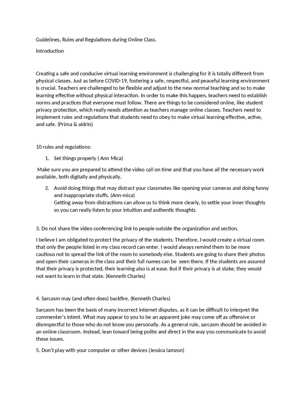 Online Classroom Guidelines: Rules and Regulations for Effective ...