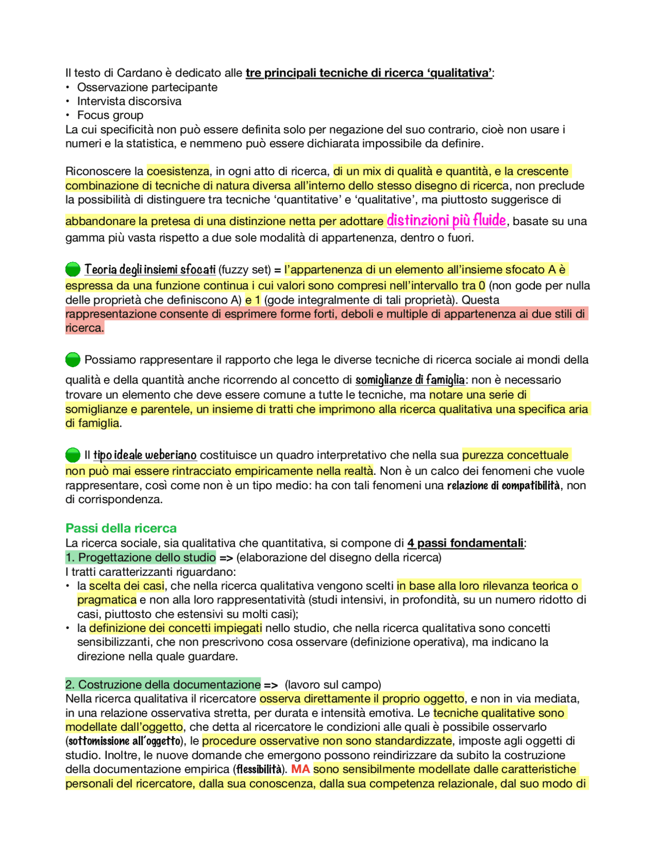 Appunti Riassuntivi Del Libro Tecniche Di Ricerca Qualitativa Docsity