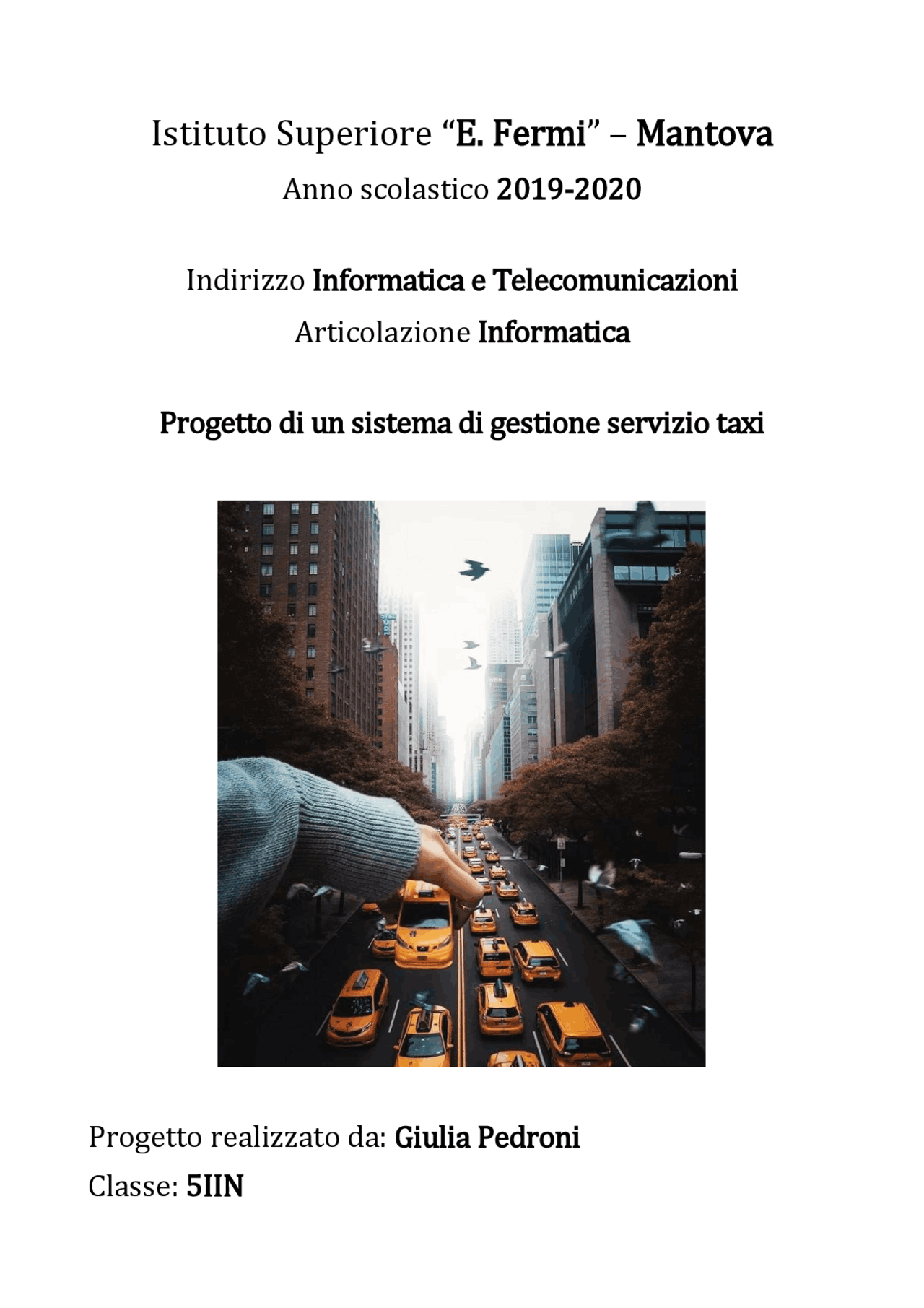 Esame di Stato 2019-20 - Elaborato Sistemi e reti e Informatica - Docsity