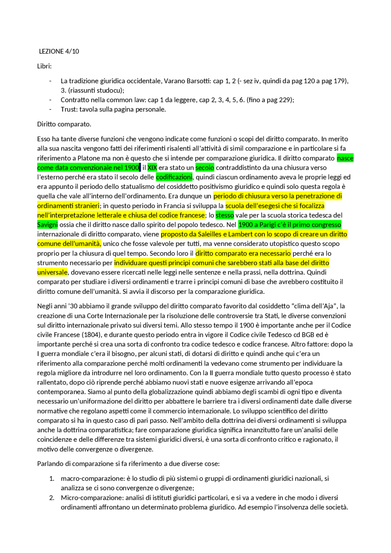 Appunti Sistemi Giuridici Comparati Docsity