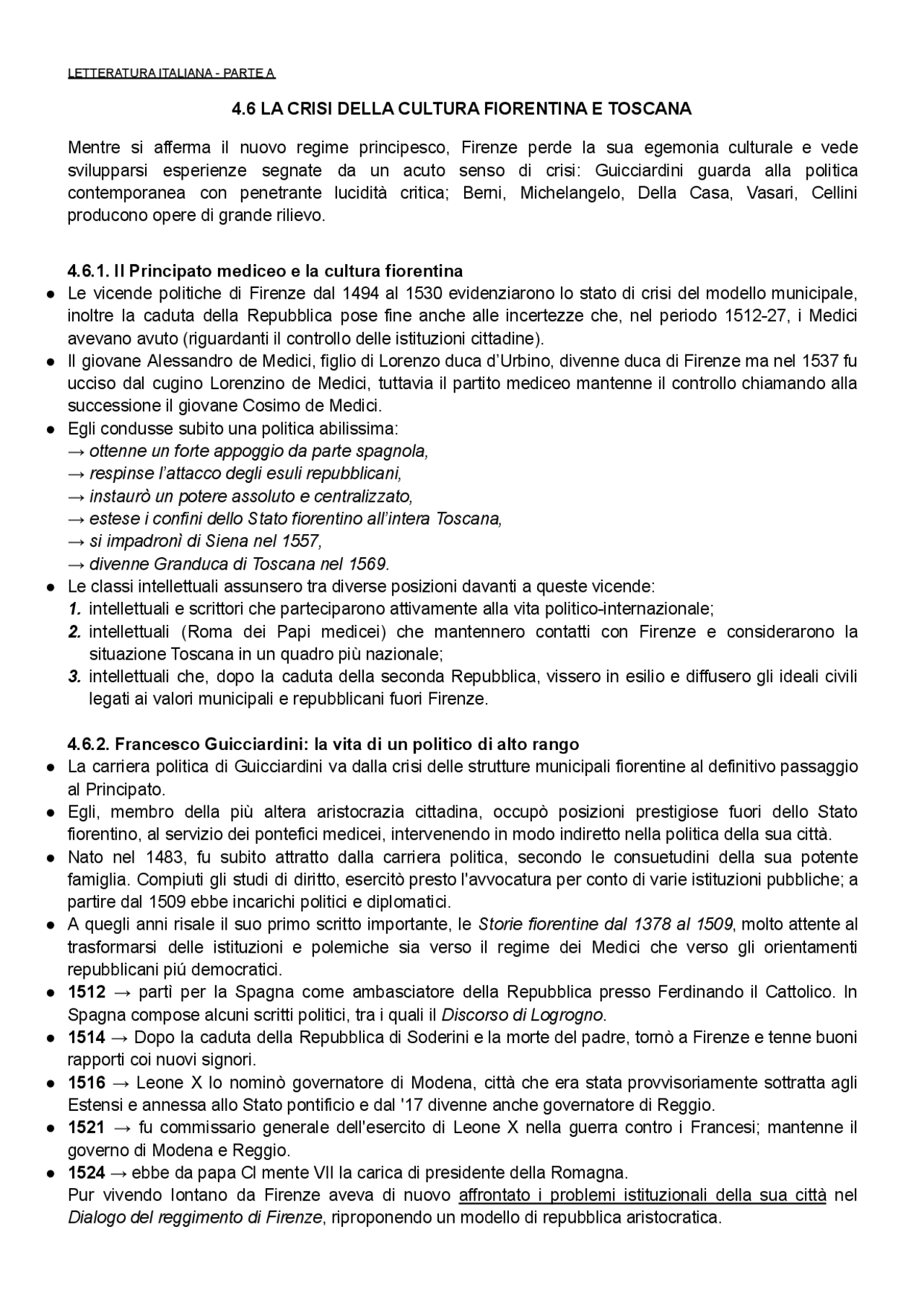 Cap 46 Riassunto Giulio Ferroni Docsity