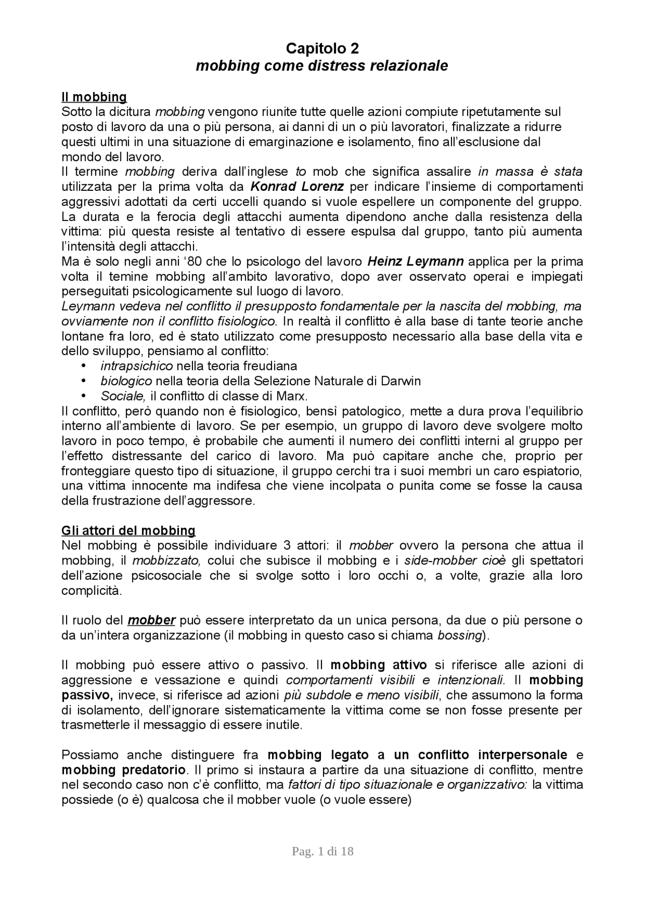 Riassunto Le Forme Del Mobbing Docsity